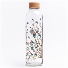 Glazen Waterfles met Eco Print 700 ml Carry Bottles | GreenJump.nl
