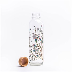 Glazen Waterfles met Eco Print 700 ml Carry Bottles | GreenJump.nl