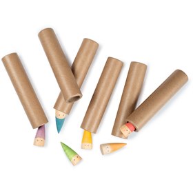 Grapat Baby Sticks 6 Houten Poppetjes Open Ended Speelgoed